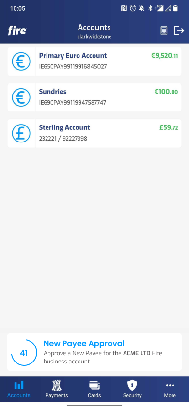 Signing in to the Fire For Business web app - Fire