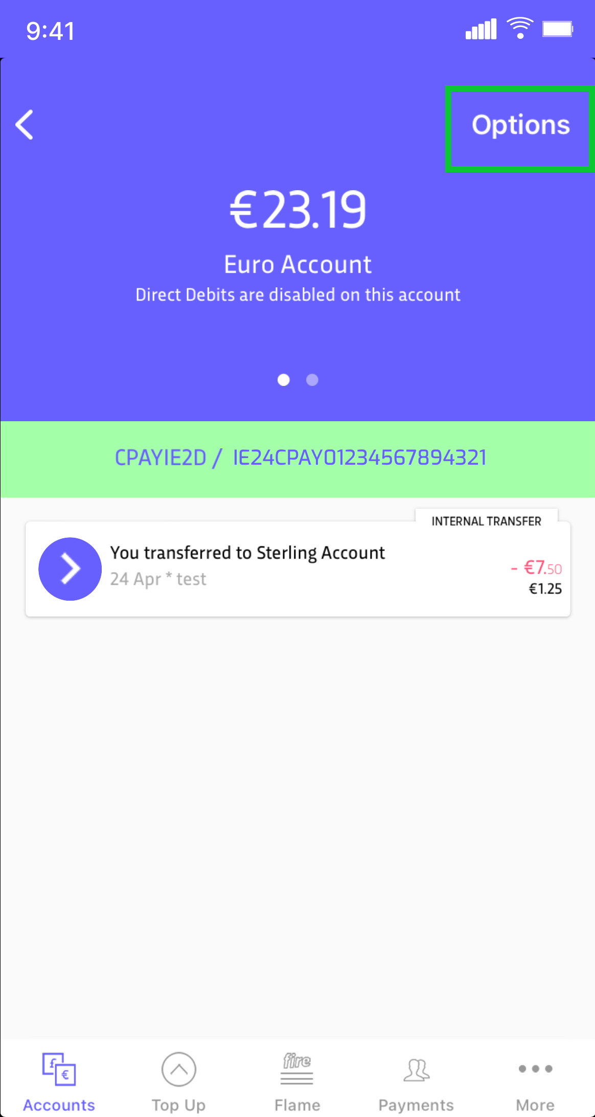 Creating an FX transfer - Fire