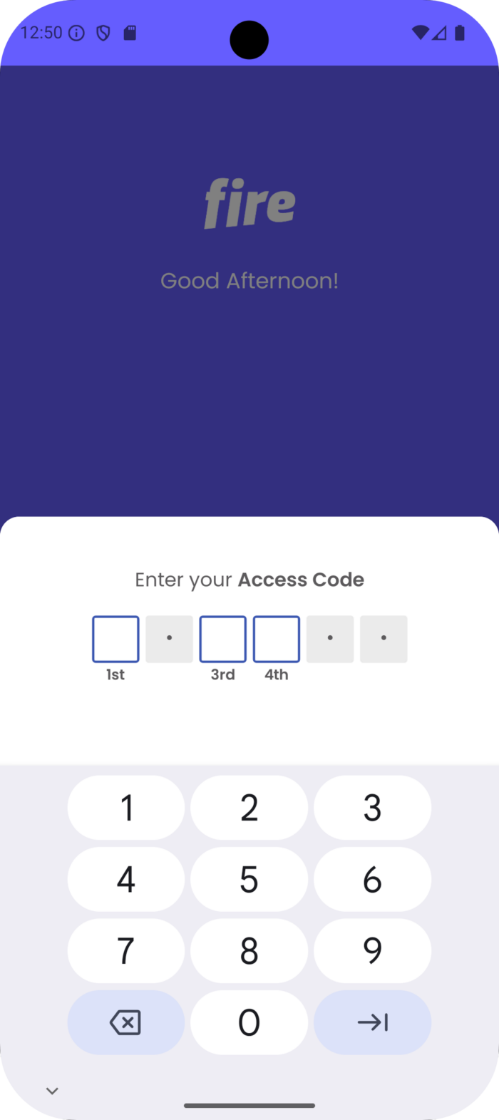 Logging in to the Personal app - Fire
